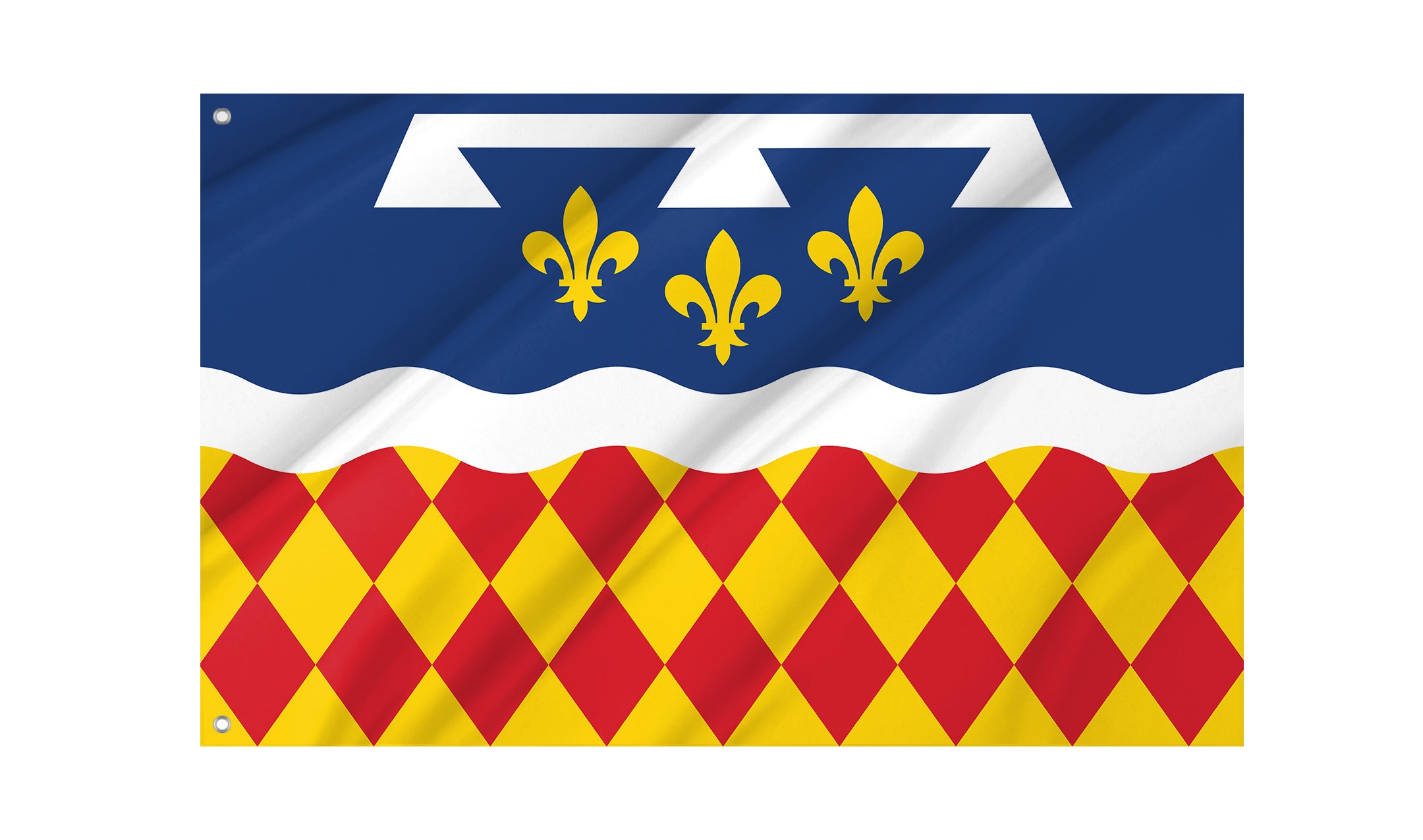 Flag of Charente Department in France With Brass Grommets, Unique ...