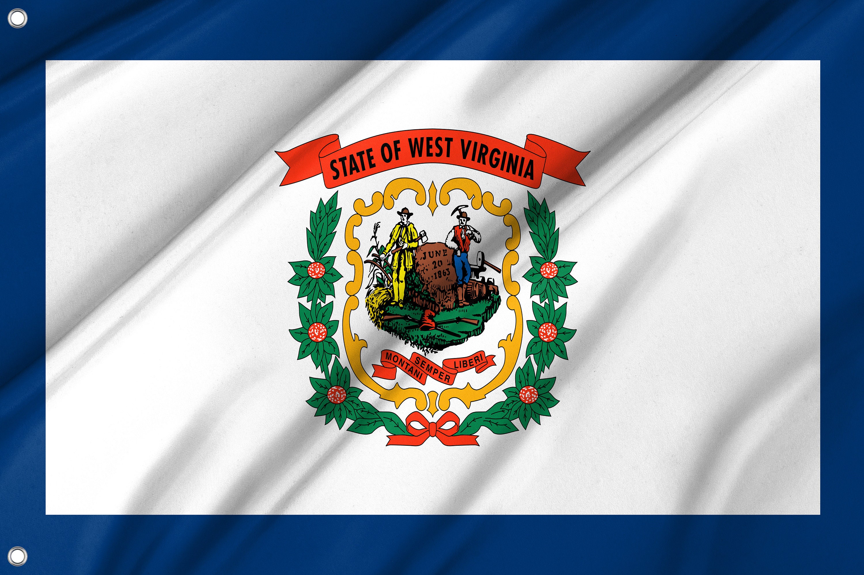 West Virginia State Flag, Patriotic Flags, Unique Design Print, USA ...