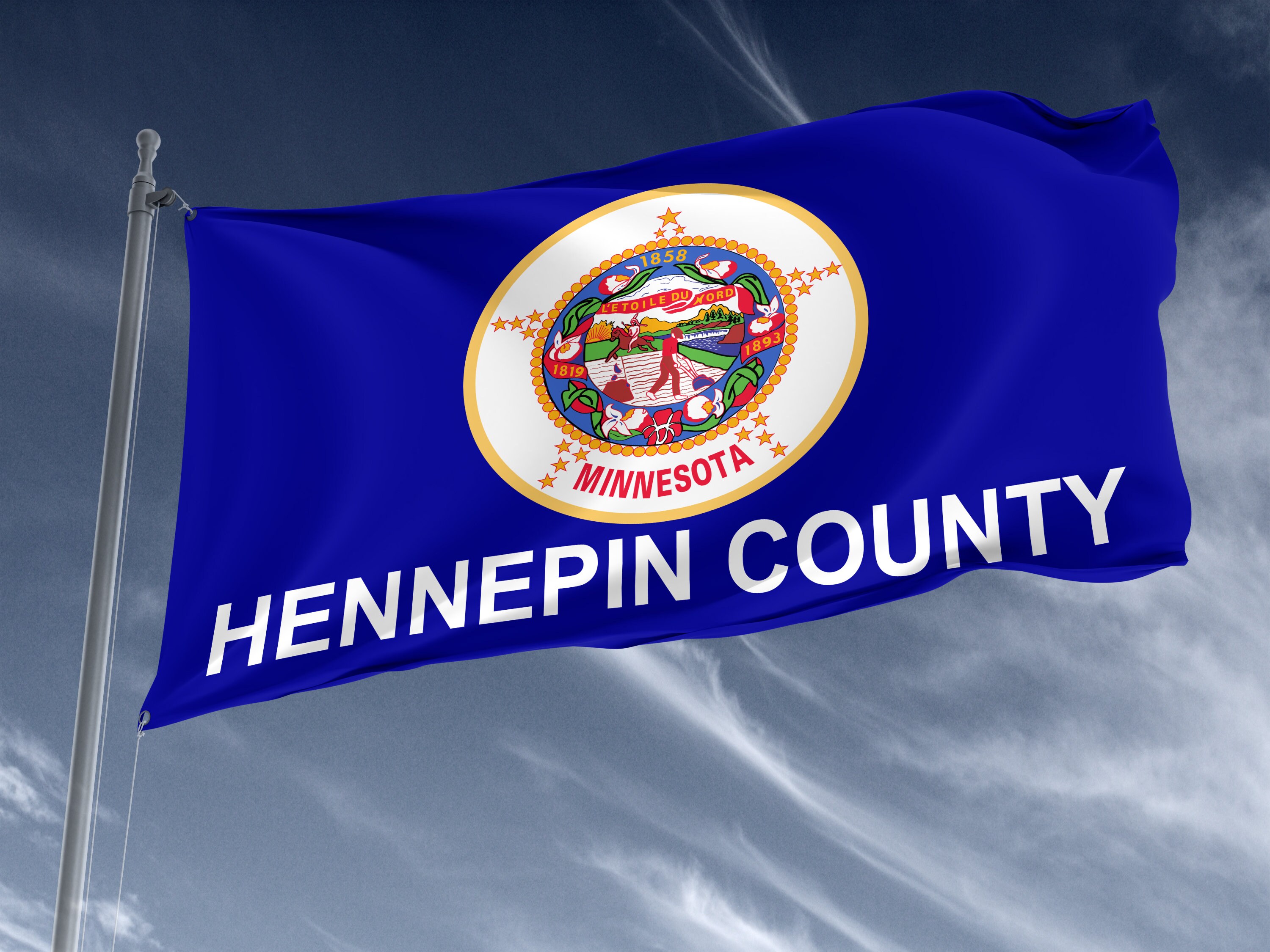 Hennepin County, Minnesota Flag, Unique Design Print, Double Seams ...
