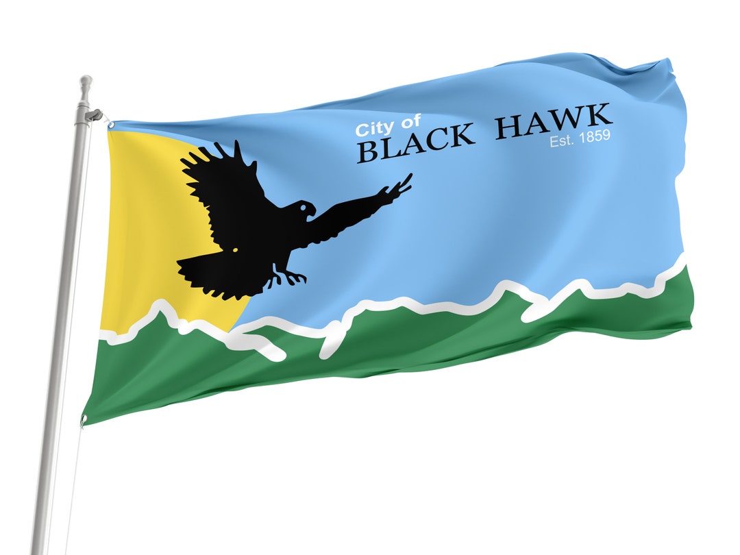 Black Hawk Colorado Flag: Unique Design, Bright Colors (3x5ft) - Etsy