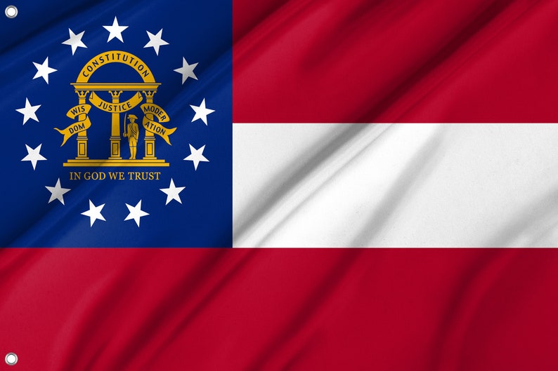 Georgia State Flag, Patriotic Flags, Unique Design Print, USA States ...