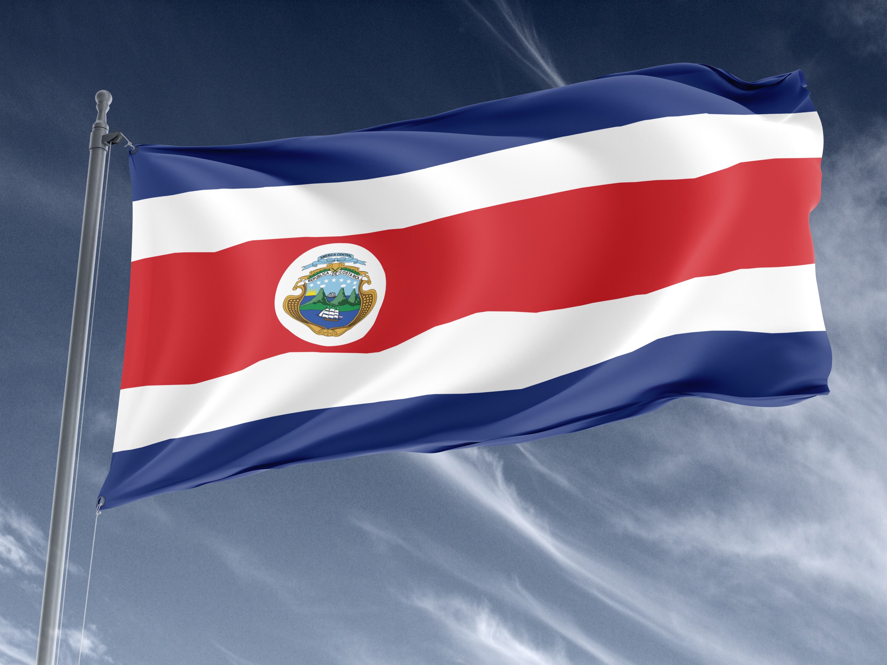 Flag of Costa Rica, Patriotic Flags, Unique Design Print, Flags for ...