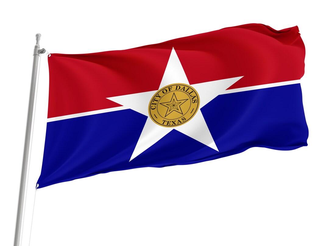 Dallas, Texas Flag, Unique Design Print, Double Seams, Bright Colours ...