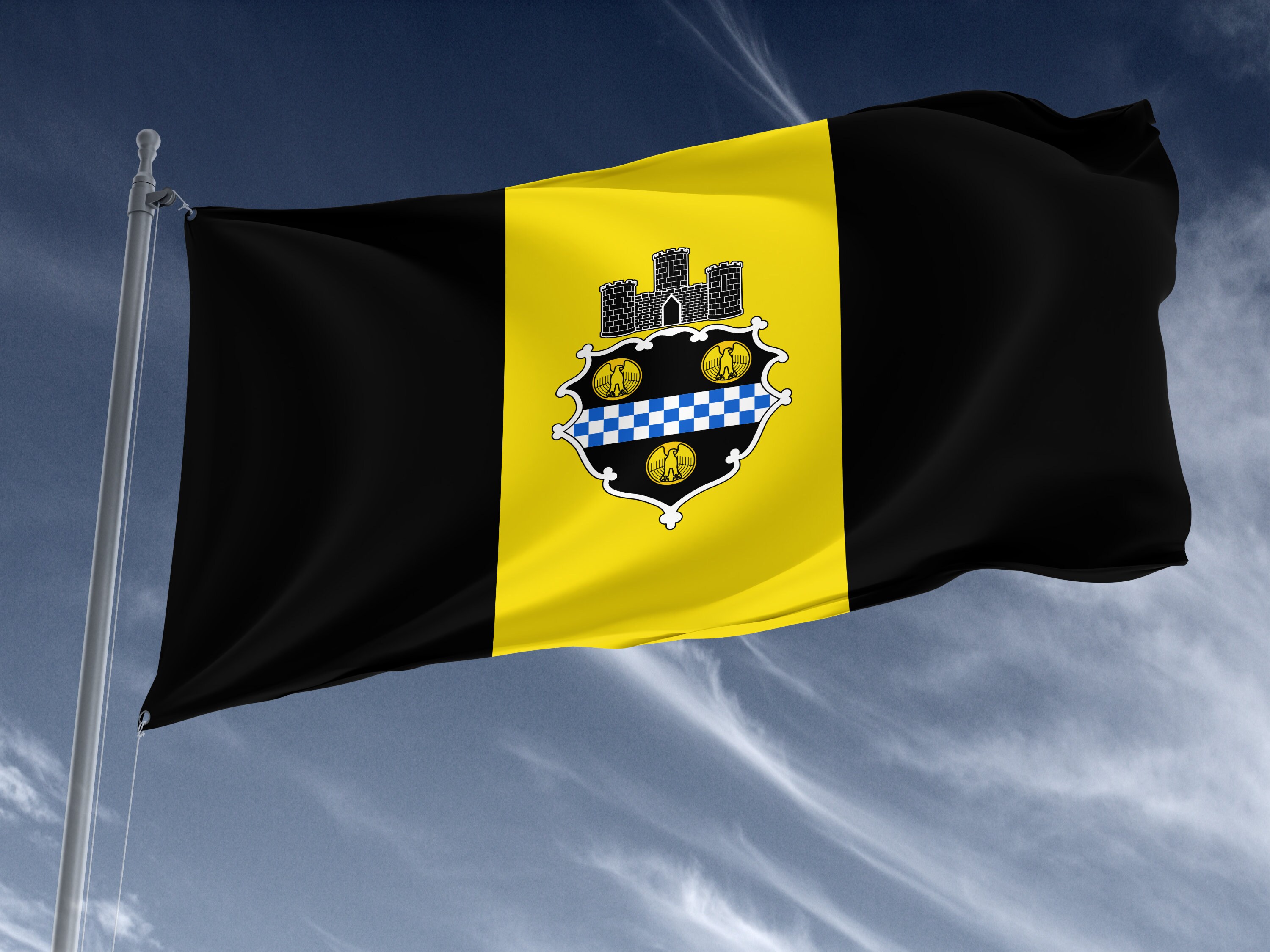 Pittsburgh, Pennsylvania Flag, Unique Design Print, Double Seams ...
