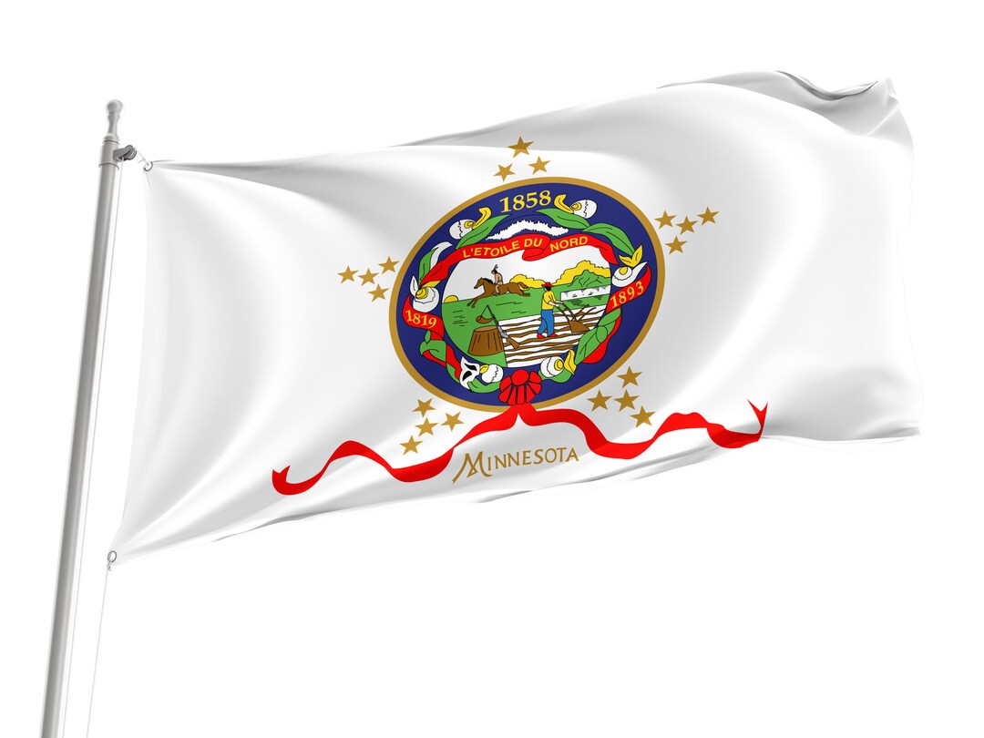 Minnesota 1893-1957 Flag, Unique Design Print, Double Seams, Bright ...