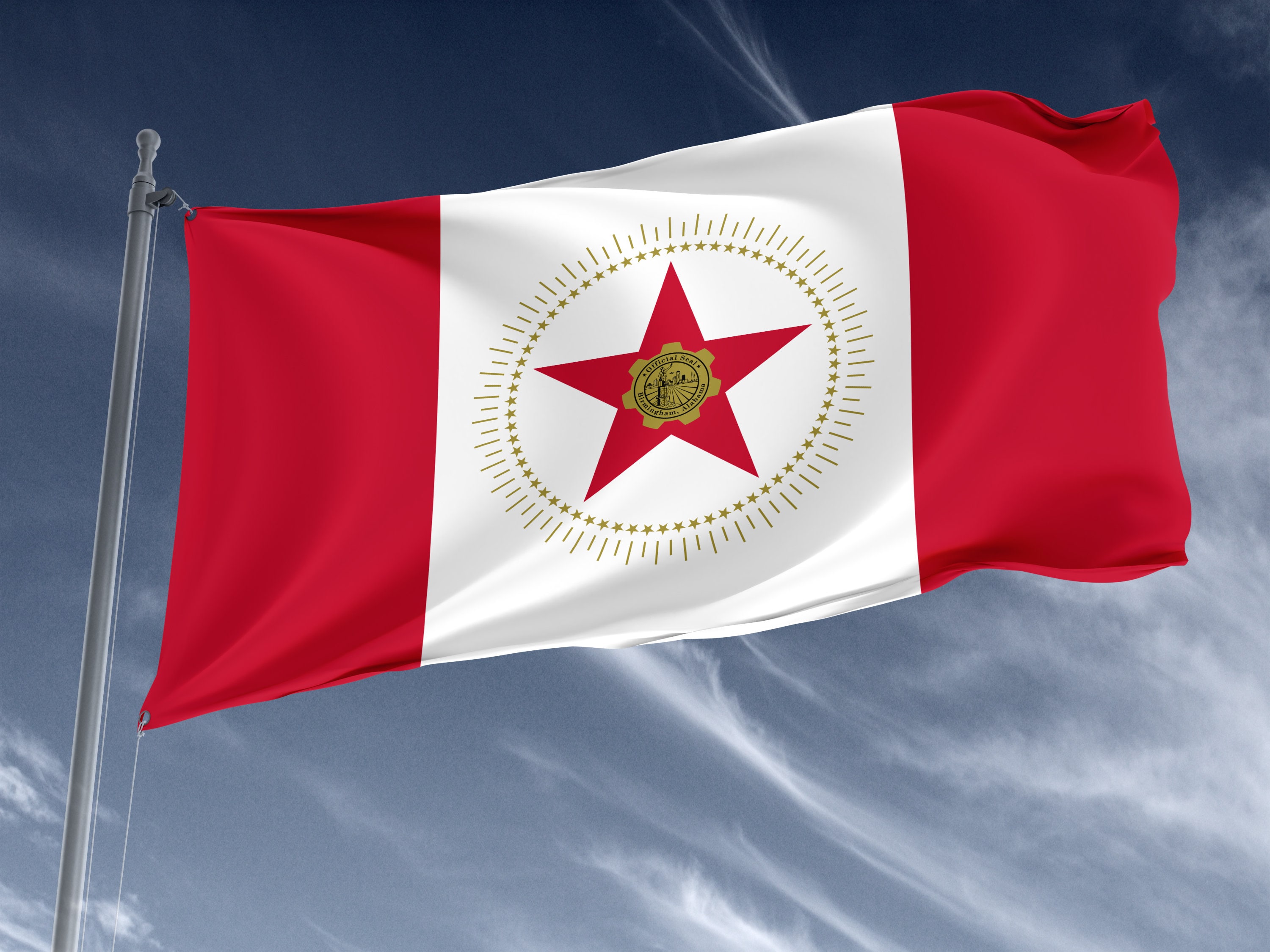 Flag of Birmingham, Alabama With Brass Grommets, Unique Design Print ...