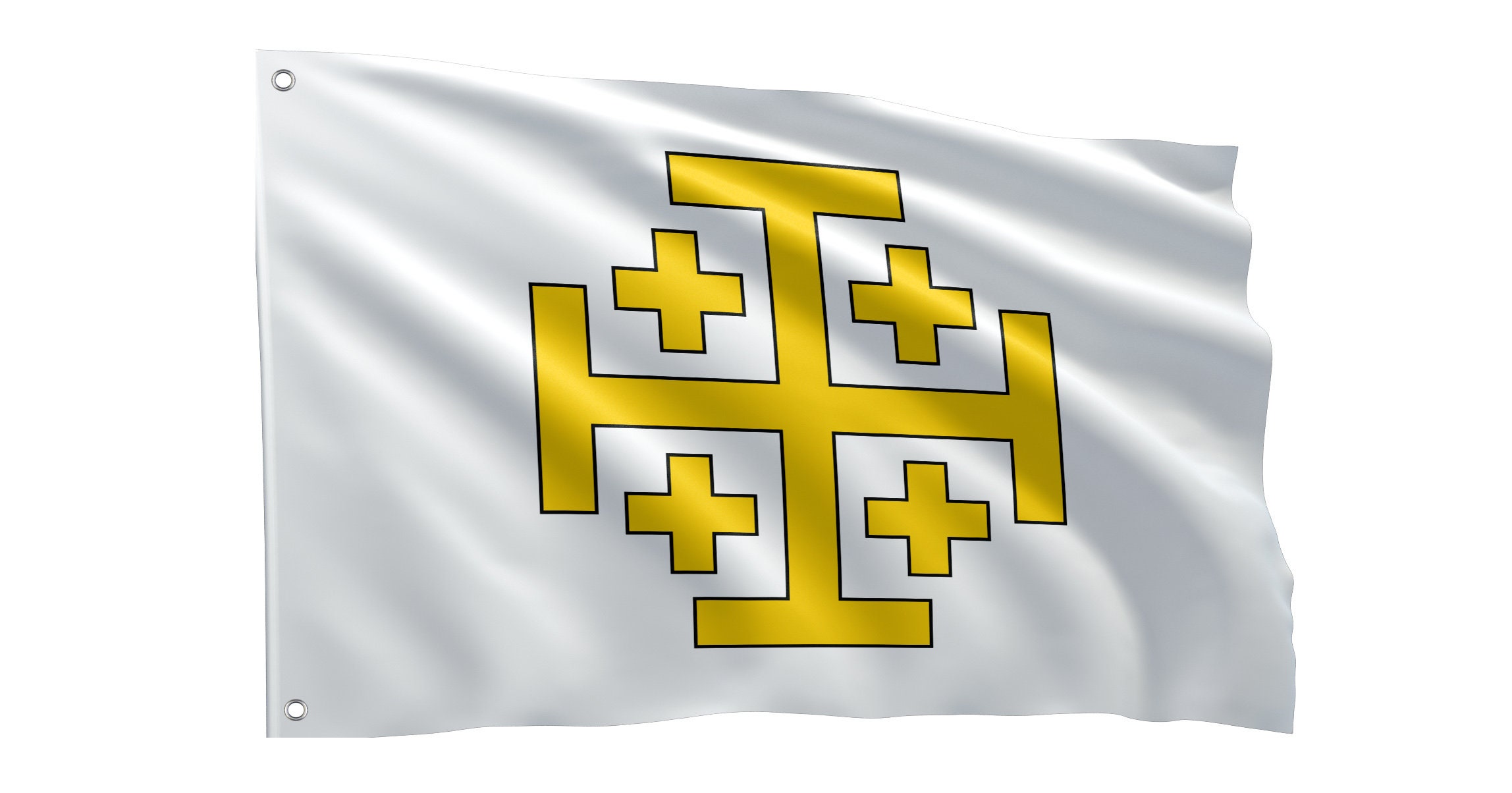 Kingdom of Jerusalem Flag, Patriotic Flags, Unique Design Print, Flags ...