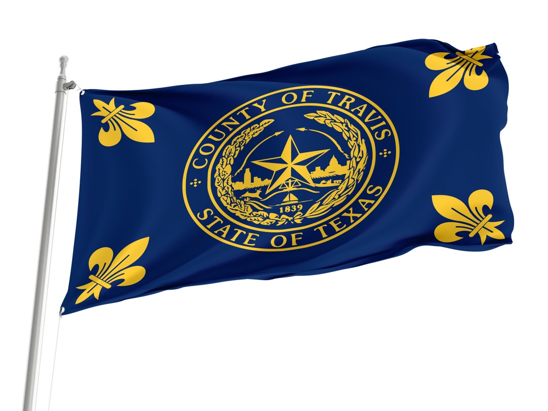 Travis County, Texas Flag, Unique Design Print, Double Seams, Bright ...
