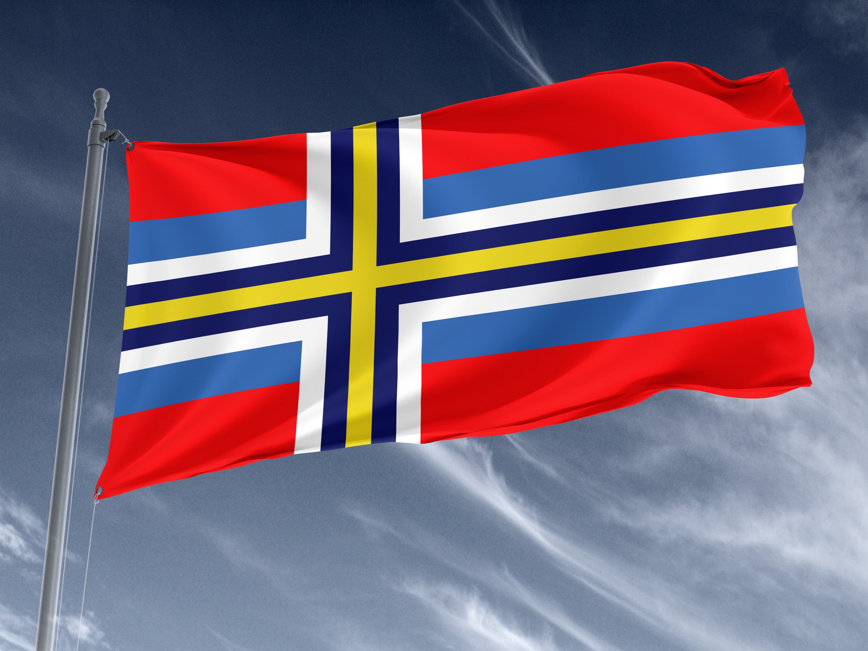 Scandinavia Flag With Brass Grommets, Unique Design Print, Double Sided Large Flag, Size 3x5ft ...