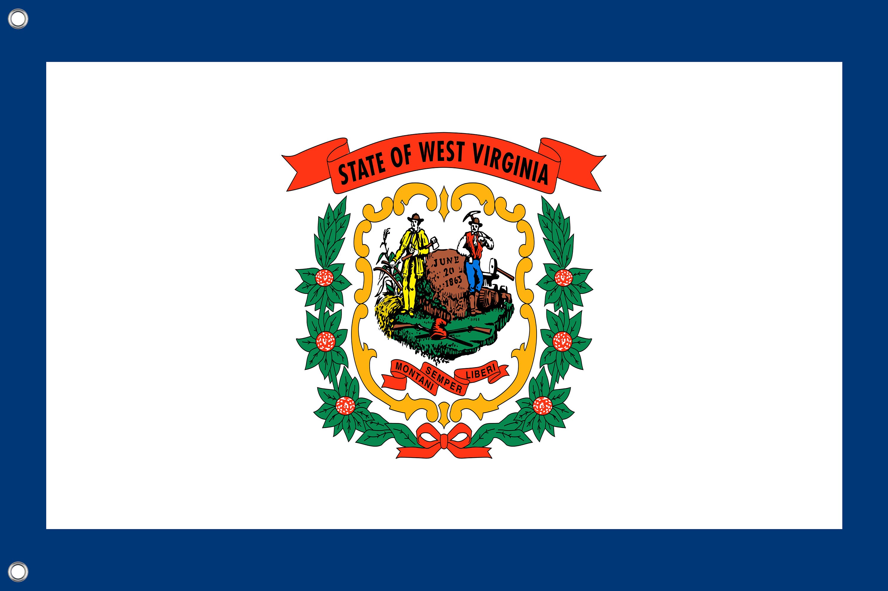 West Virginia State Flag, Patriotic Flags, Unique Design Print, USA ...