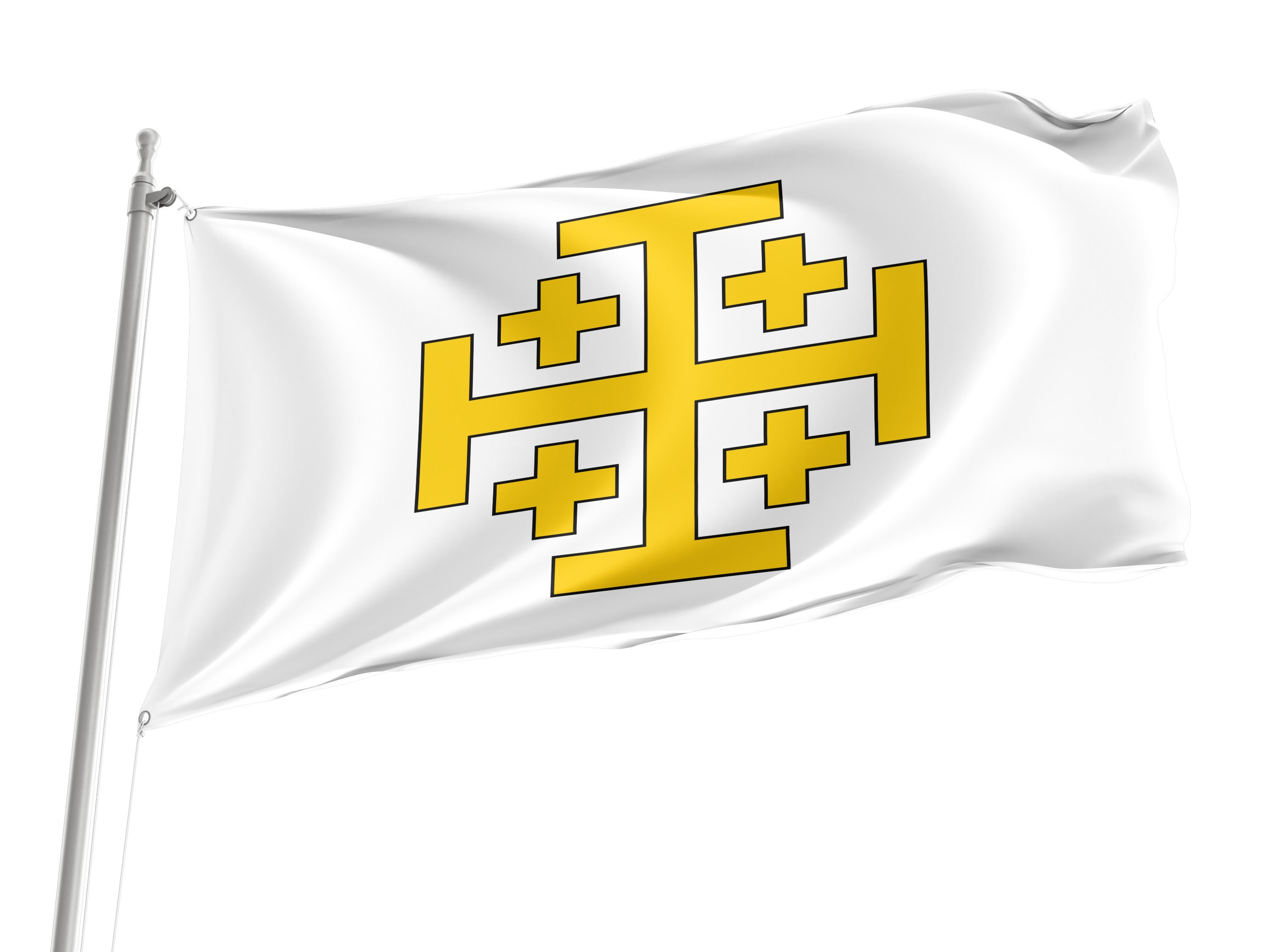 Kingdom of Jerusalem Flag, Patriotic Flags, Unique Design Print, Flags ...