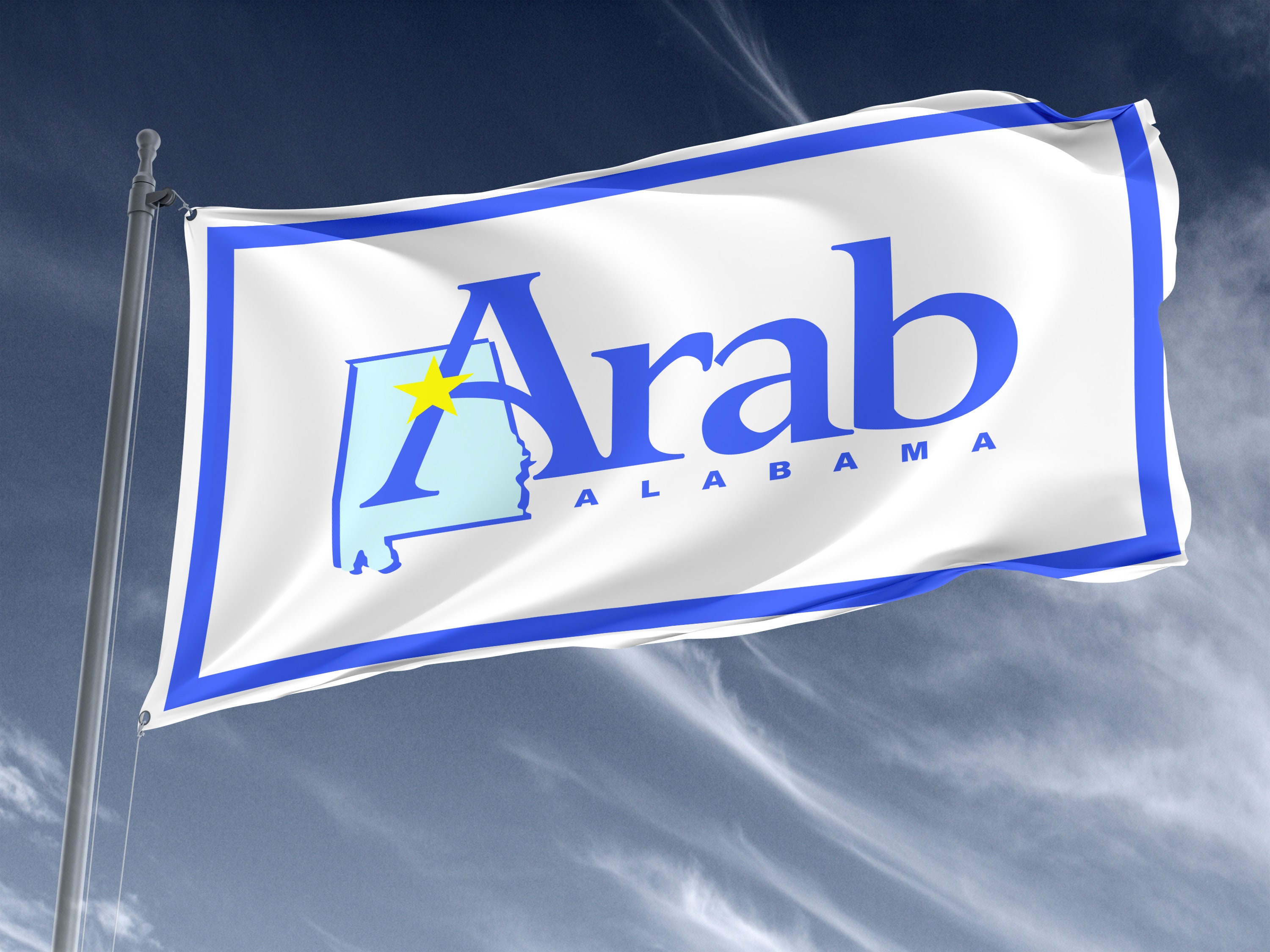Arab, Alabama Flag, Unique Design Print, Double Seams, Bright Colours ...