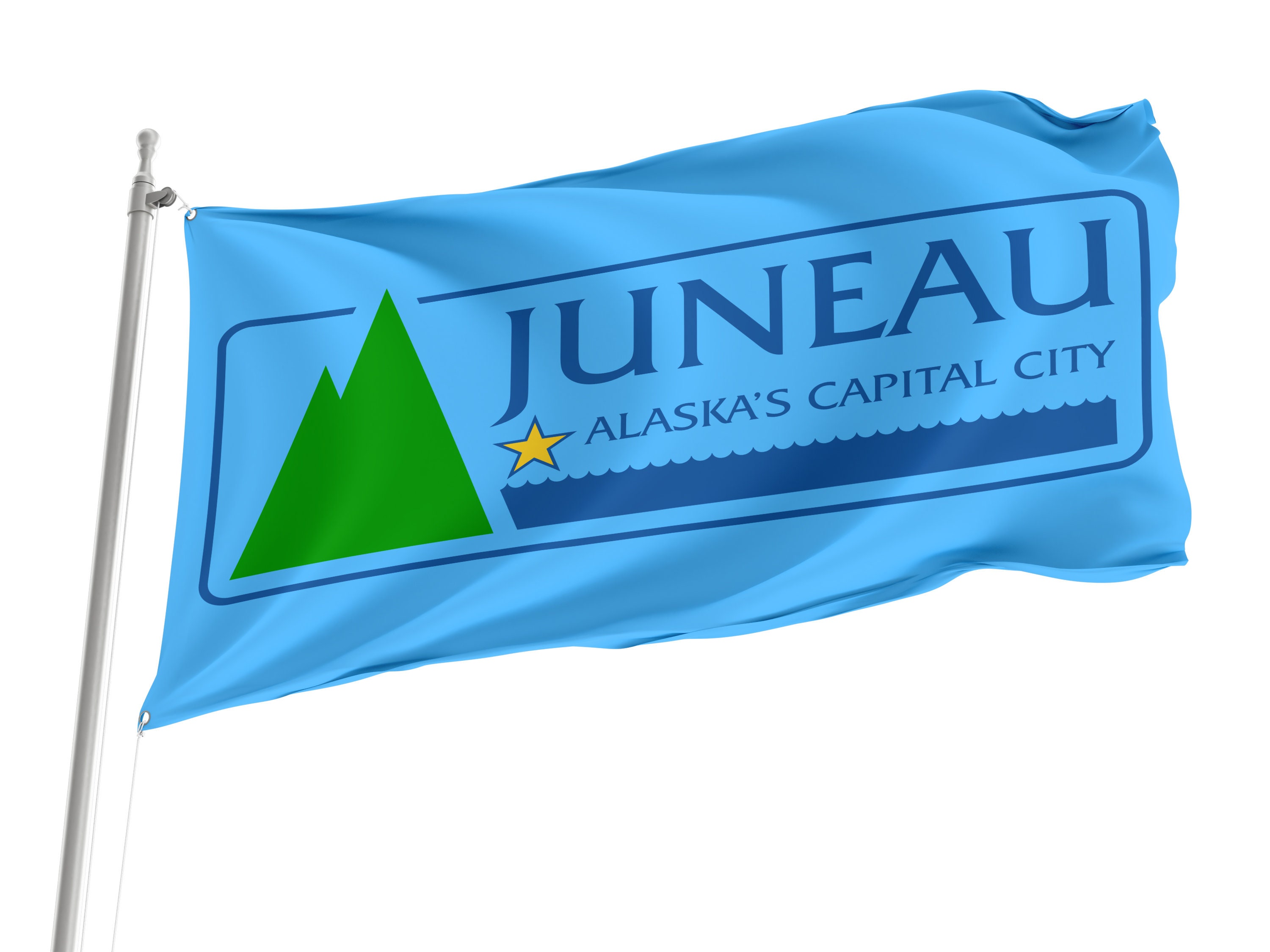 Juneau, Alaska Flag, Unique Design Print, Double Seams, Bright Colours ...
