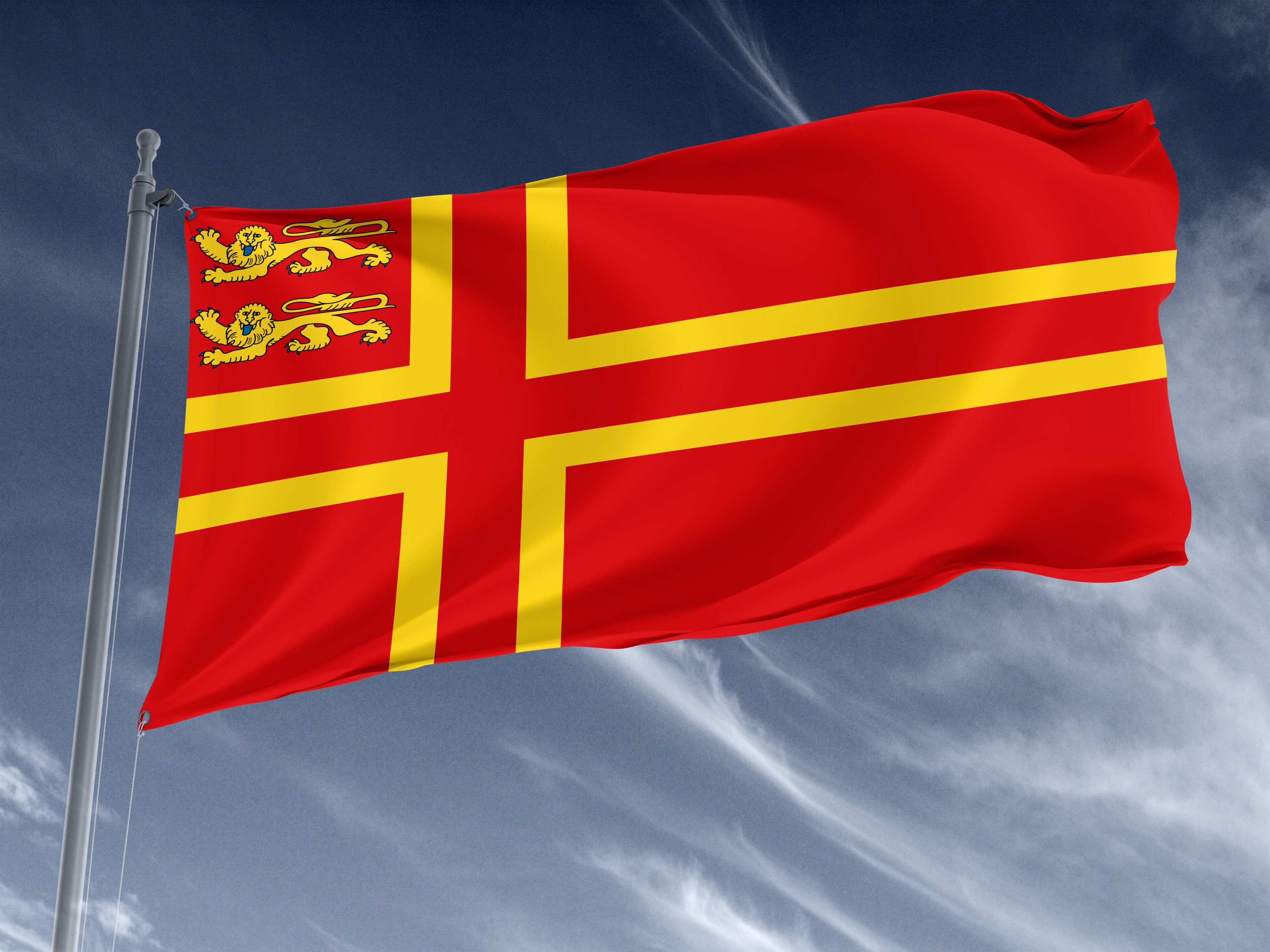 Flag of Normandy With Olaf and Leopards With Brass Grommets, Unique Design Print, Double Sided ...