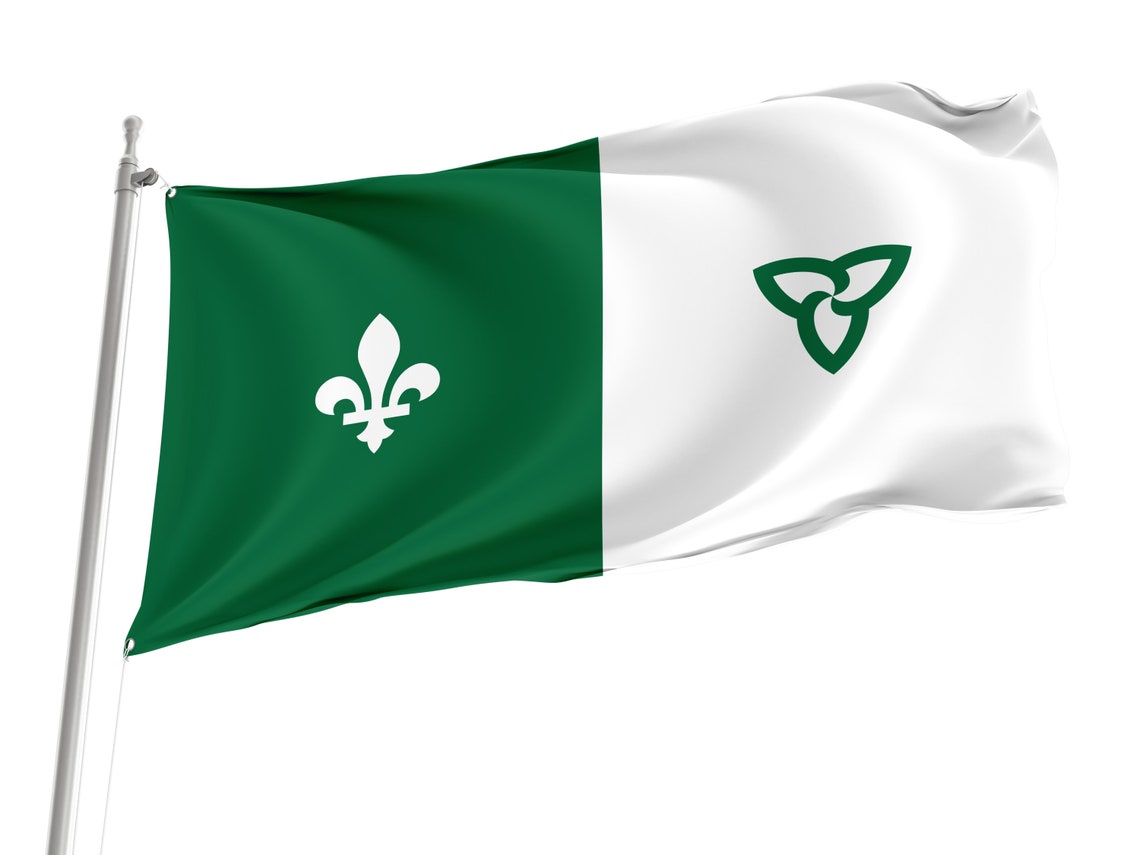 Franco-ontarian Flag, Unique Design Print, Double Sided Large Flag ...