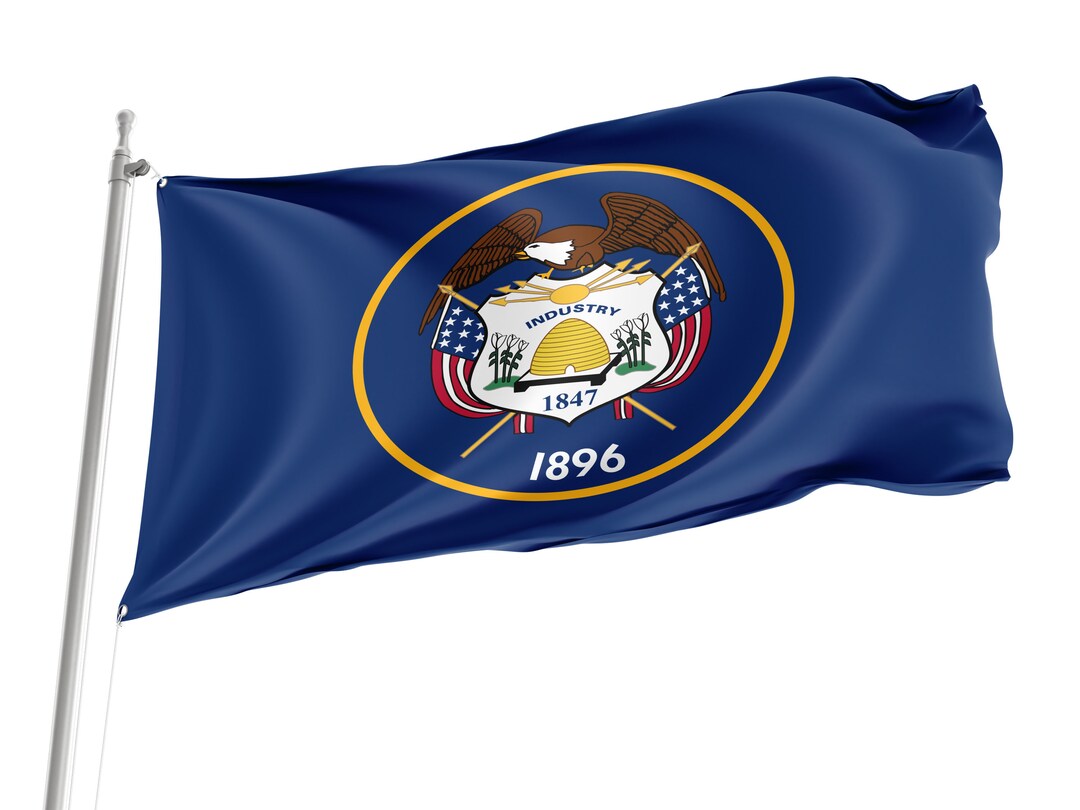 Utah State Flag, Patriotic Flags, Unique Design Print, USA States Flag ...