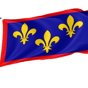 Flag of Anjou With Brass Grommets, France, Unique Design Print, Double ...