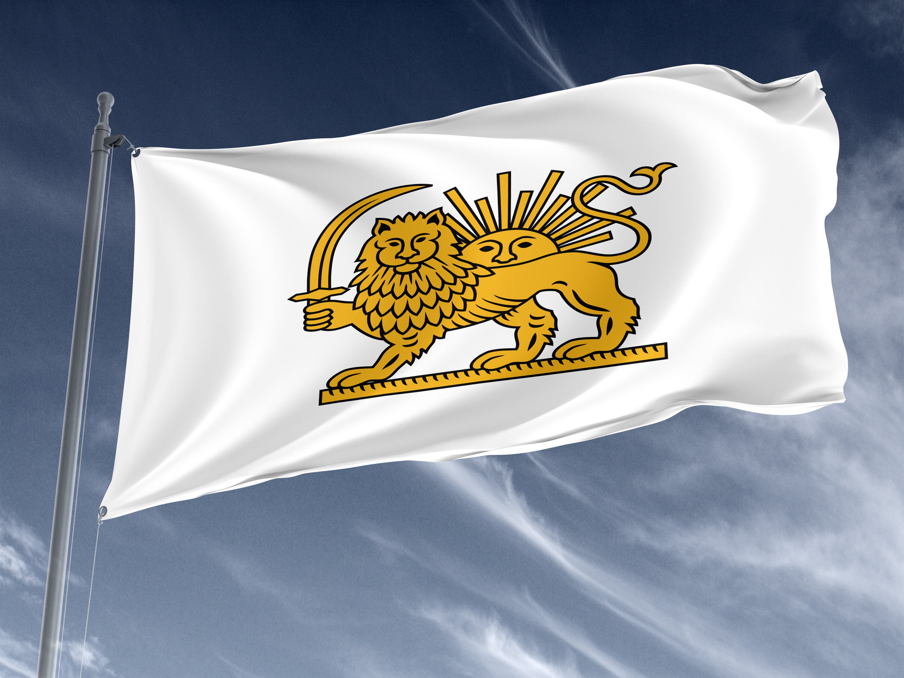 Flag of Iran Under Mohammad Shah Qajar, Unique Design Print, Flags for ...