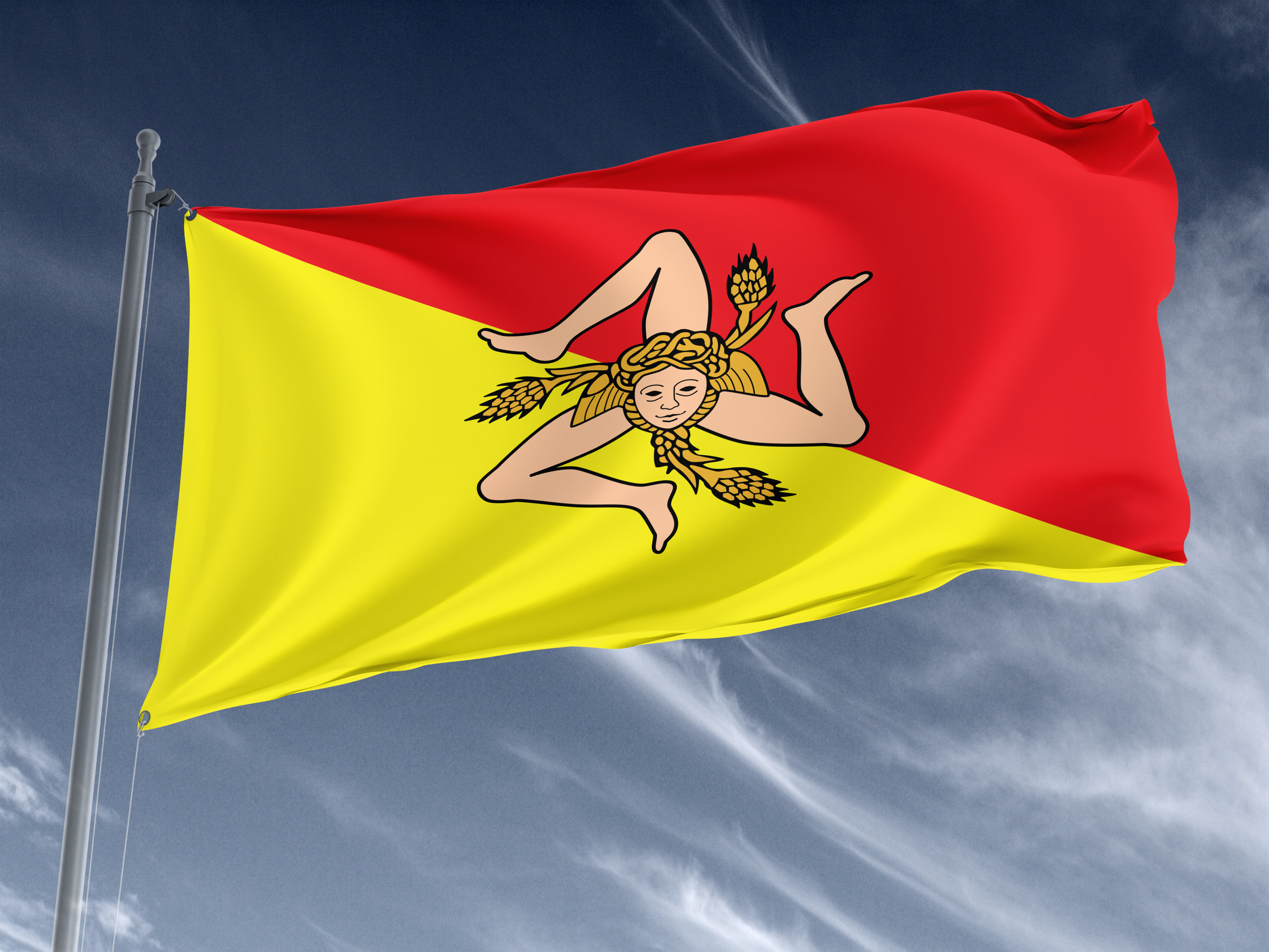 Flag Sicilian Region, Unique Design Print, Double Sided Large Flag ...
