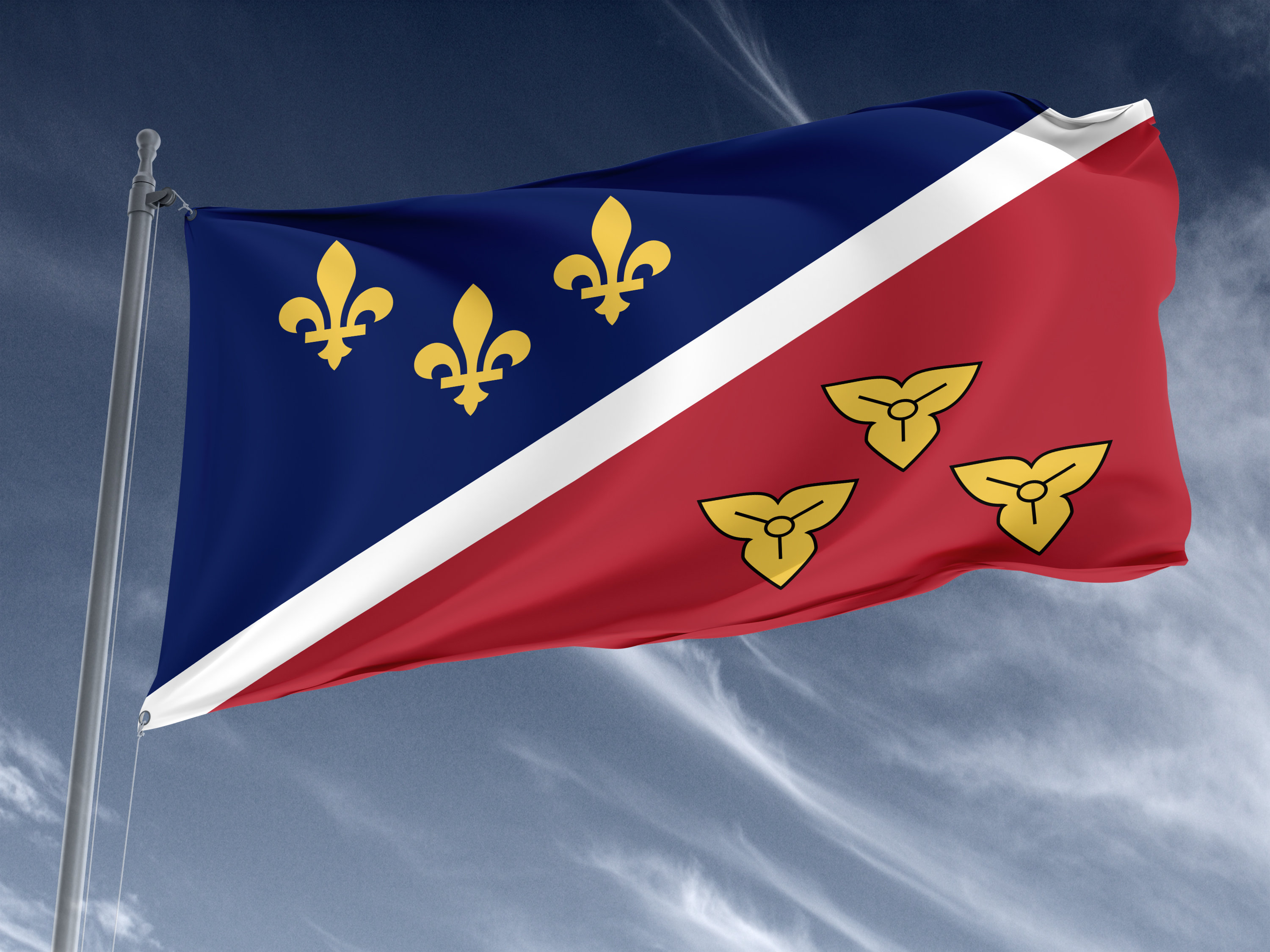 Metairie, Louisiana Flag, Unique Design Print, Double Seams, Bright ...