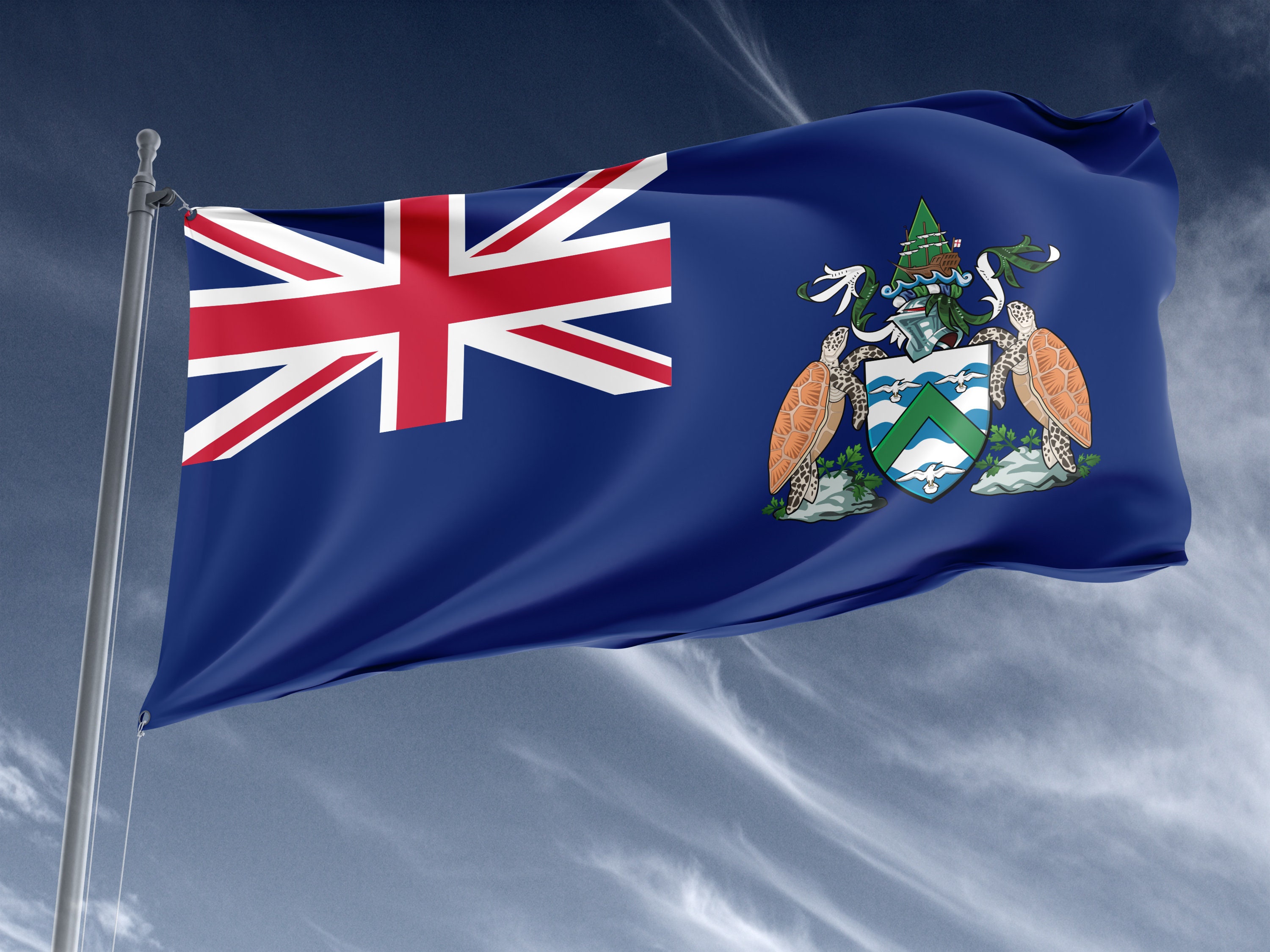 Flag of Ascension Island, Unique Design Print, Flags for Indoor & Outdoor Use, British County ...