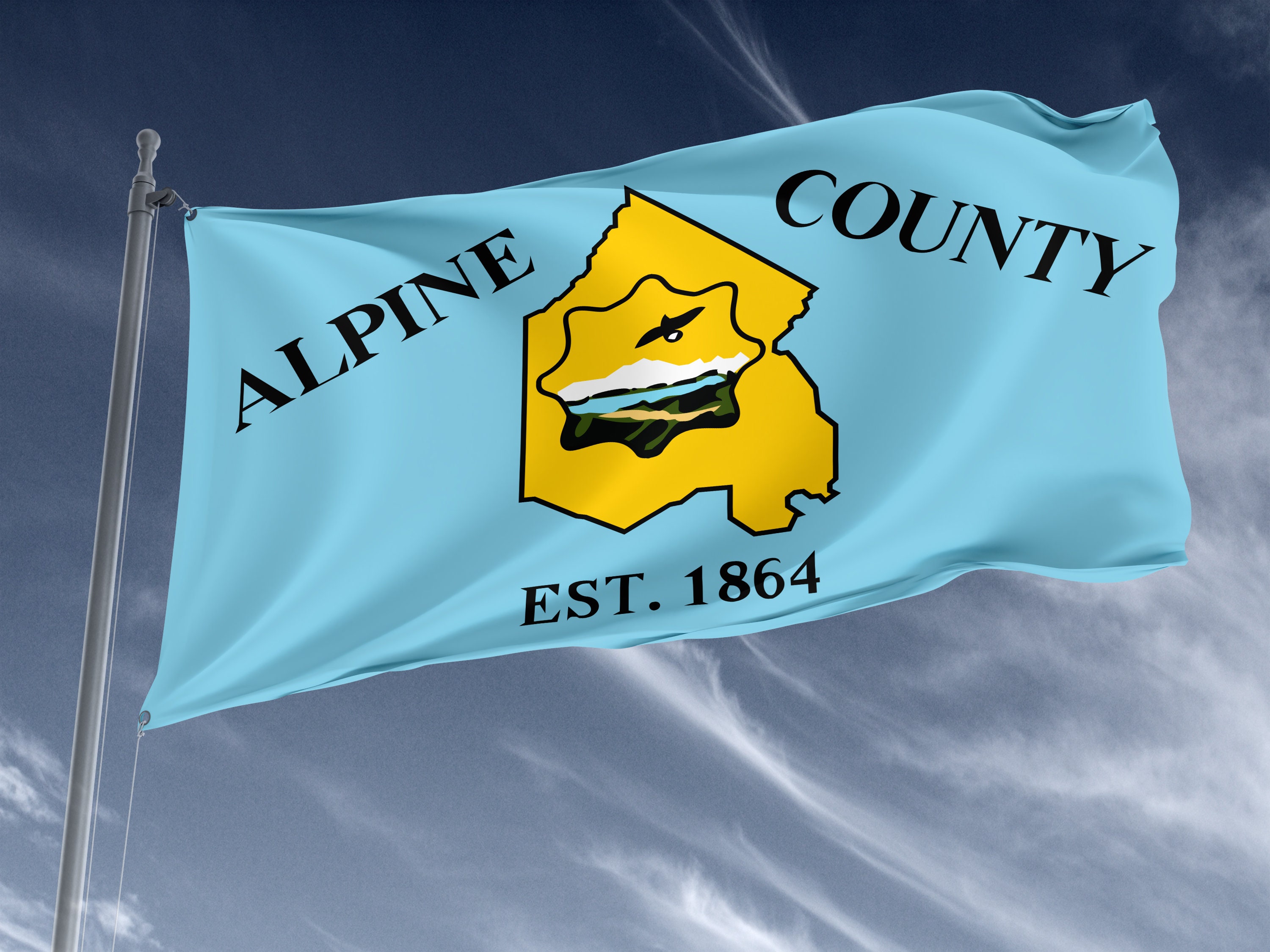 Alpine County California Flag: Unique Design, Bright Colors (3x5ft) - Etsy