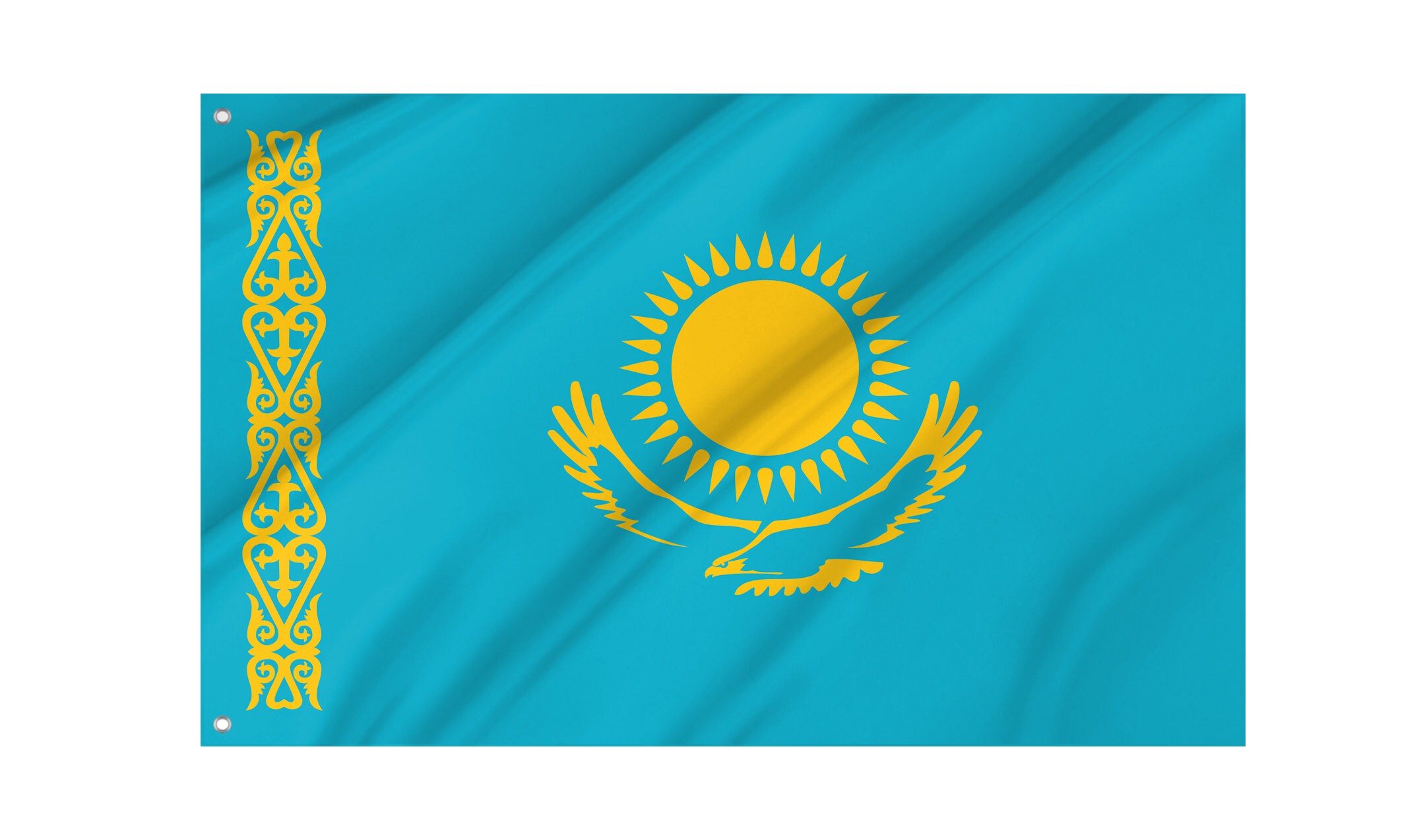 Flag of Kazakhstan, Patriotic Flags, Unique Design Print, Flags for ...