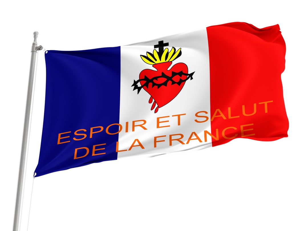 Flag Esf, Espoir Et Salut De La France With Brass Grommets, Unique ...