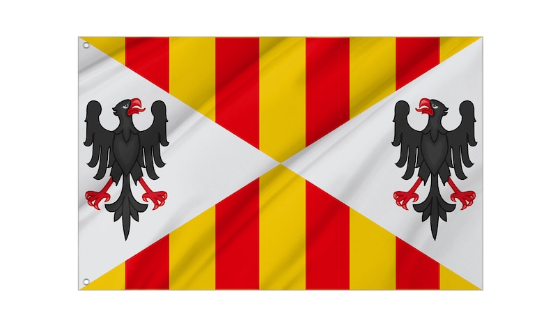 Kingdom Of Sicily Flag Unique Design Print Double Seams Bright Colours Reinforced Fabric