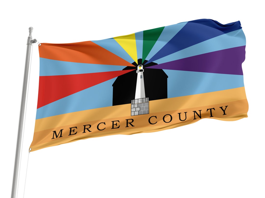 Mercer County, Ohio Flag, Unique Design Print, Double Seams, Bright ...