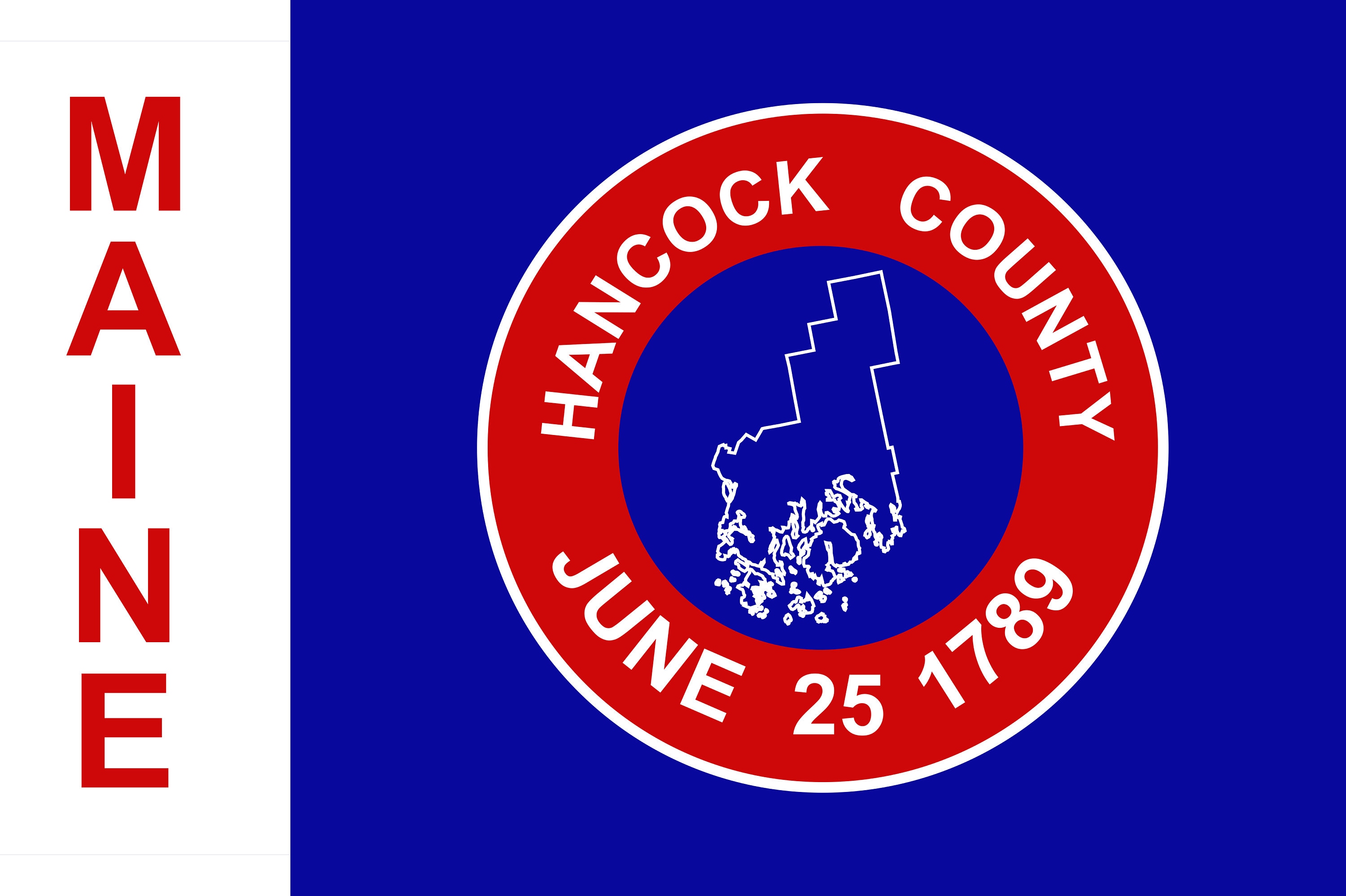 Hancock County, Maine Flag, Unique Design Print, Double Seams, Bright ...
