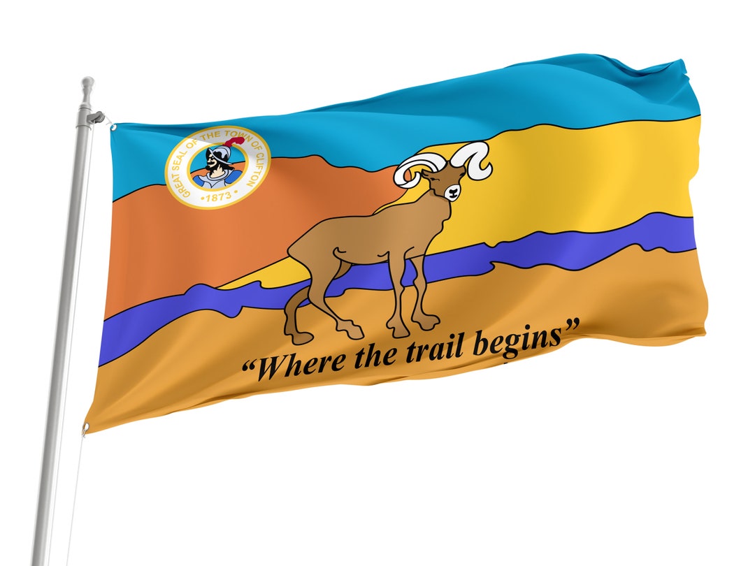 Clifton, Arizona Flag, Unique Design Print, Double Seams, Bright ...