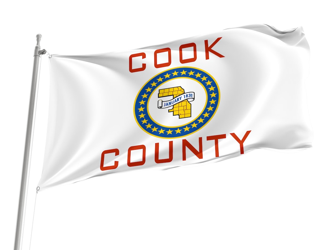 Cook County, Illinois Flag, Unique Design Print, Double Seams, Bright ...