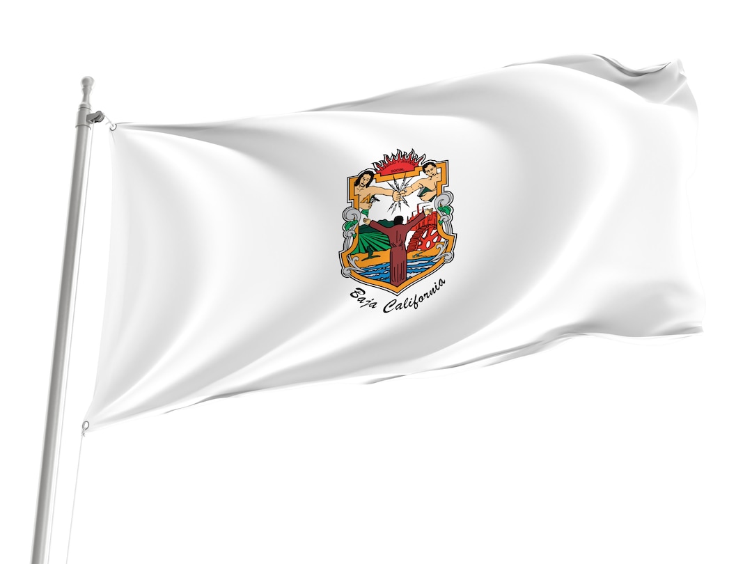 Baja, California Flag, Unique Design Print, Double Seams, Bright ...