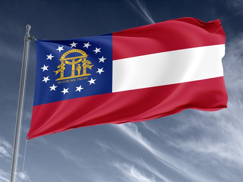Georgia State Flag, Patriotic Flags, Unique Design Print, USA States ...