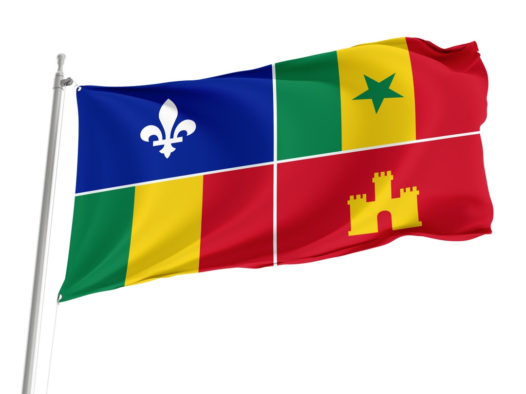 Louisiana Creole Flag, Unique Design Print, Double Seams, Bright ...