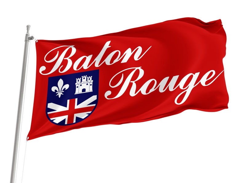 Baton Rouge, Louisiana Flag, Unique Design Print, Double Seams, Bright ...