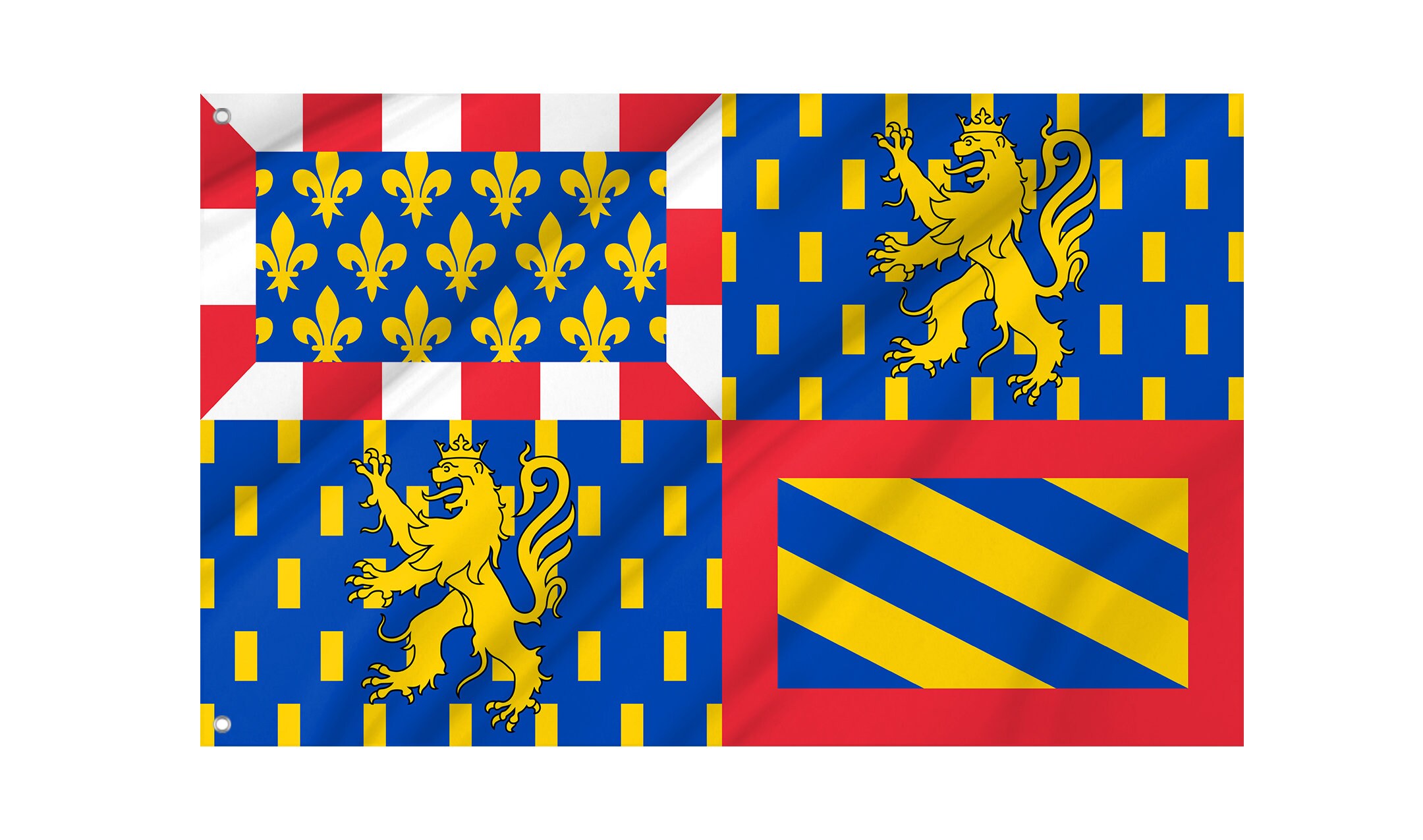 Flag of Bourgogne-franche-comté With Brass Grommets, France, Unique ...