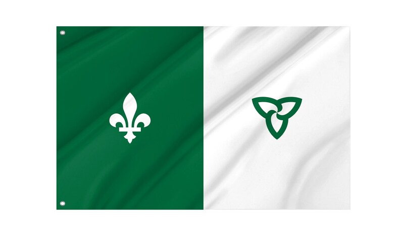 Franco-ontarian Flag, Unique Design Print, Double Sided Large Flag ...