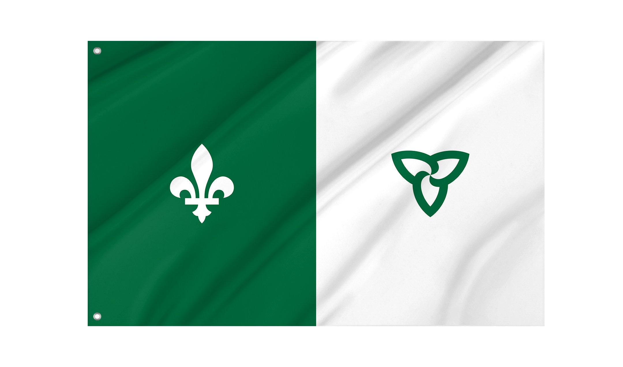 Franco-ontarian Flag, Unique Design Print, Double Sided Large Flag ...