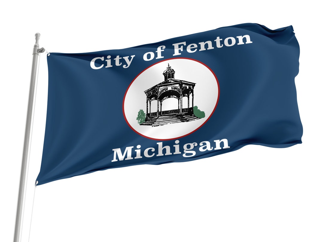Fenton, Michigan Flag, Unique Design Print, Double Seams, Bright ...