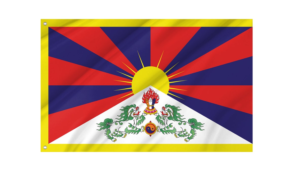 Flag of Tibet 1914-1951, Unique Design Print, Double Sided Large Flag ...