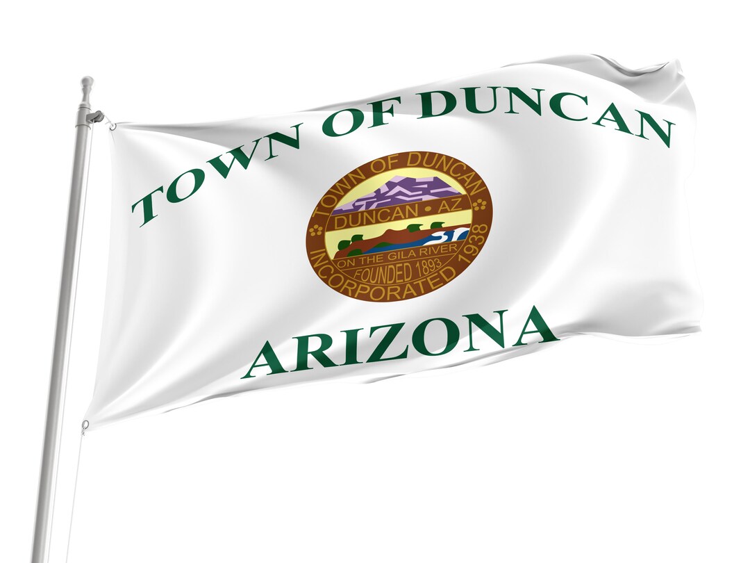 Duncan, Arizona Flag, Unique Design Print, Double Seams, Bright Colours ...