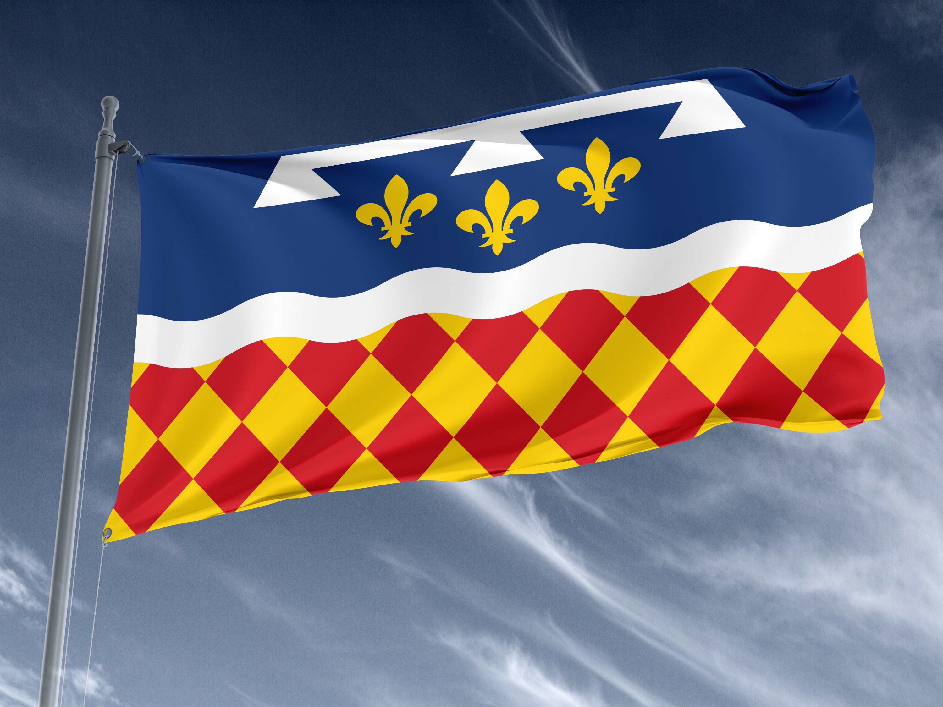 Flag of Charente Department in France With Brass Grommets, Unique ...