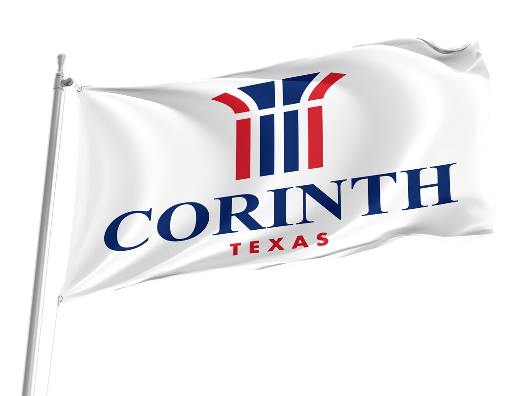 Corinth, Texas Flag, Unique Design Print, Double Seams, Bright Colours ...