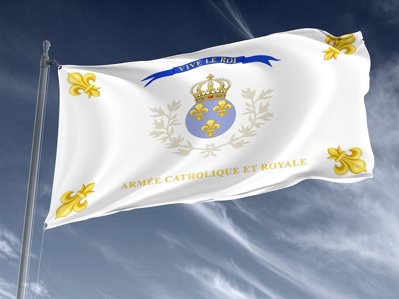 Flag Armée Catholique Et Royale De Vendée With Brass Grommets, France ...