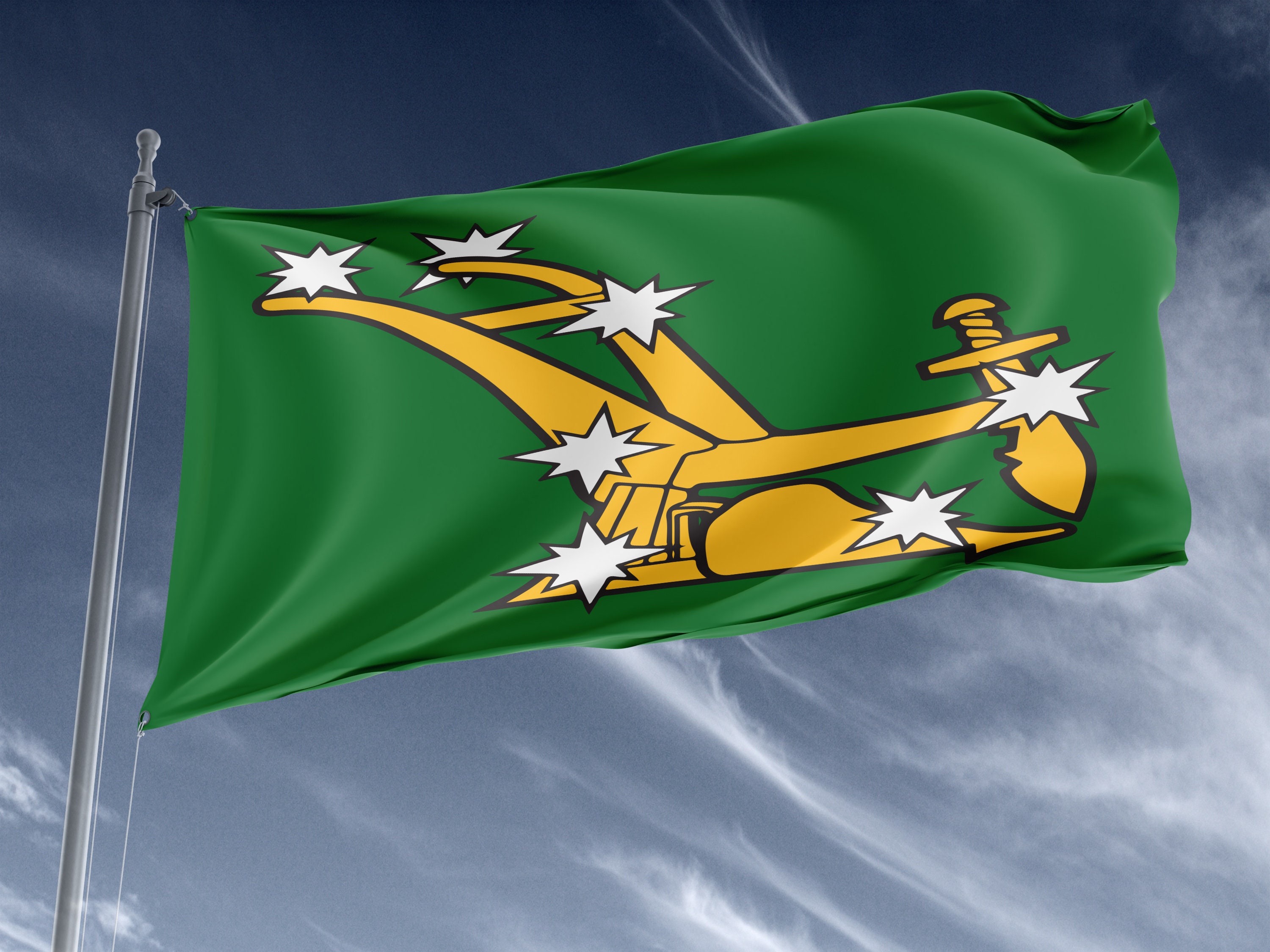 Starry Plough Flag: Green British County Design (3x5 Ft) - Etsy