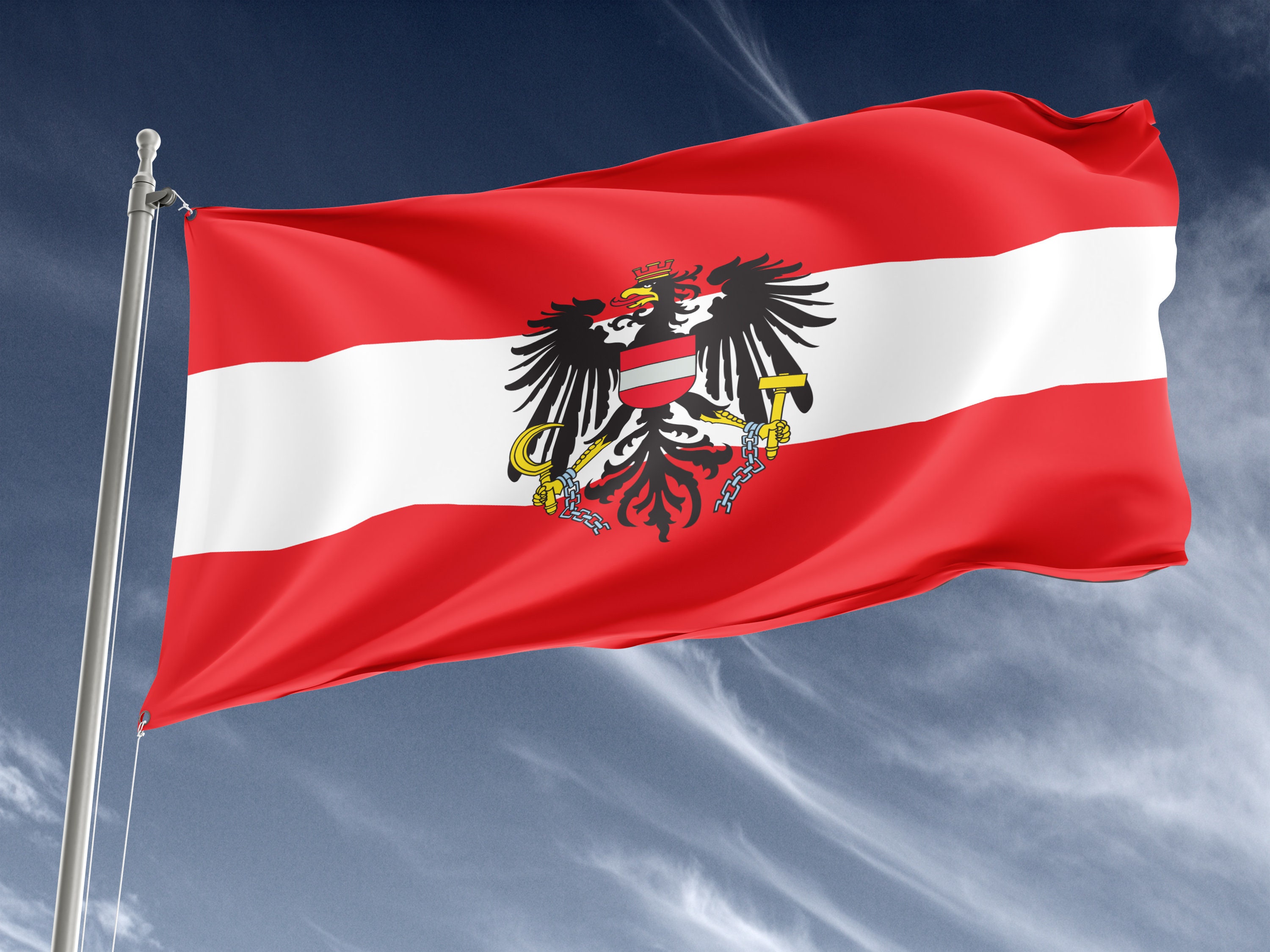 Austrian Flag With Crest: 3x5 Ft, Indoor/outdoor Use - Etsy