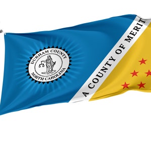Durham County, North Carolina Flag, Unique Design Print, Double Seams ...