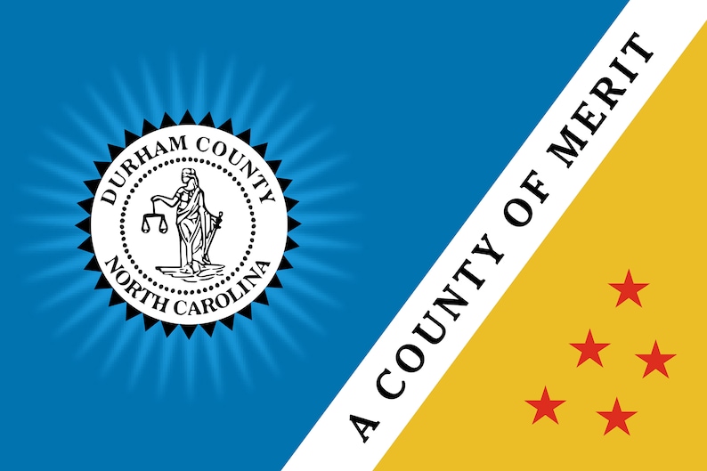 Durham County, North Carolina Flag, Unique Design Print, Double Seams ...